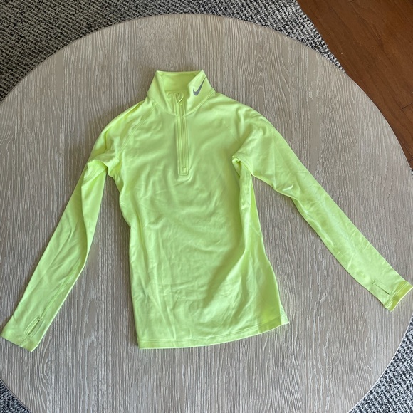 Nike | Tops | Nike Neon Yellow Half Zip Drifit Pullover Xs | Poshmark